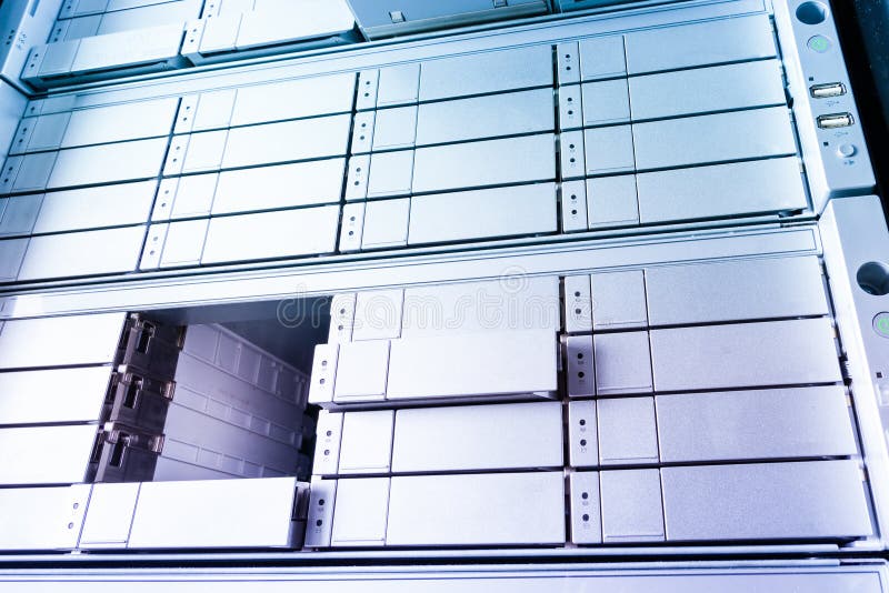 Detail of Data Storage Hardware, View from Down Stock Photo - Image of ...