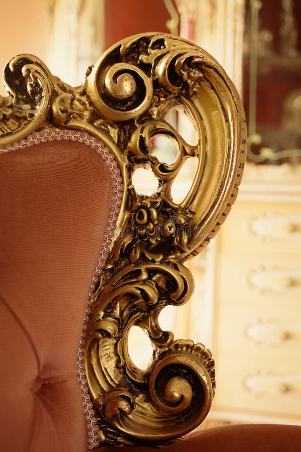 Detail of a Decoration of a Baroque Style Sofa Stock Photo - Image of ...