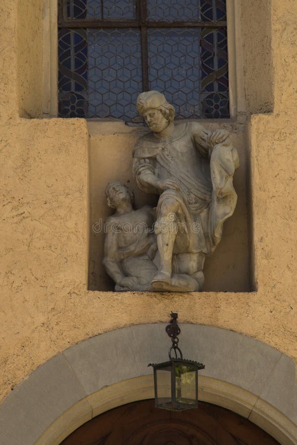 Detail of Decorations on the Wall of the Martin Tower in Bregenz ...