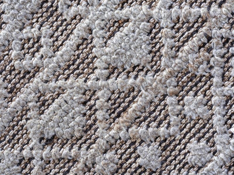 Detail of the Decorative Patterns on a White Woven Fabric Rug Stock ...