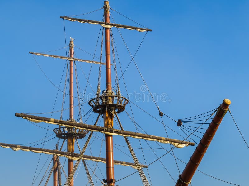 Detail Des Alten Segelschiffs Stockfoto - Bild von kanal, bugspriet ...