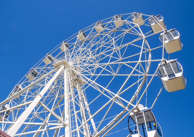 Detail of the Design of the Ferris Wheel with Open Cabins Stock Image ...