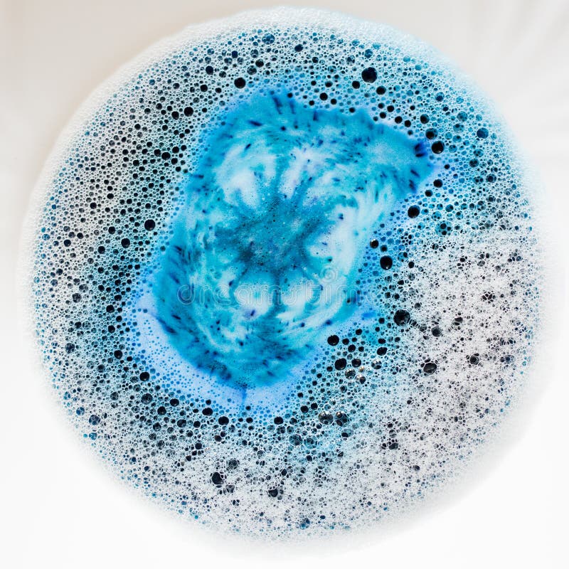 Detail of Detergent Dissolving in Water with Foam and Bubbles Stock ...
