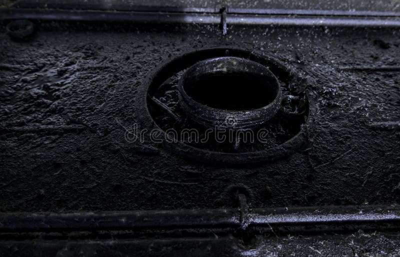 Old dirty oil container stock photo. Image of isolated - 312868366