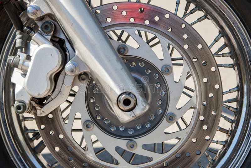 Disk Brake System on a Motorcycle Stock Photo - Image of tire ...