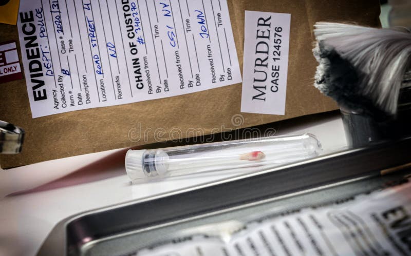 Detail of DNA Sampling Tubes in Laboratory Forensic Equipment Stock ...