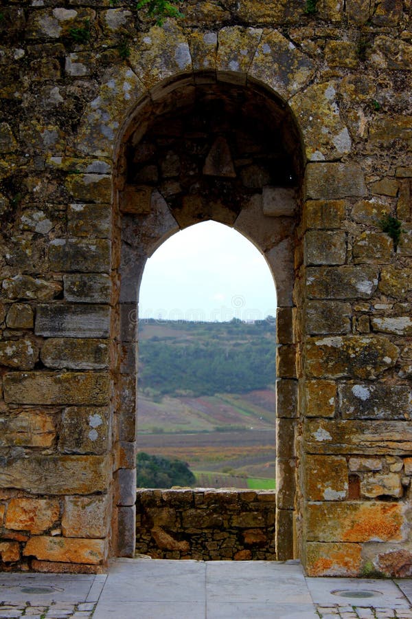 Detail of a Door at the Obidos Fortification Stock Image - Image of ...