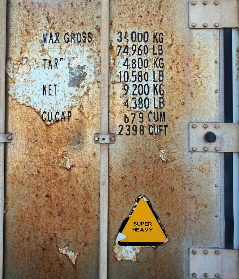 Detail of Doors, Rusted Shipping Container Stock Image - Image of ...