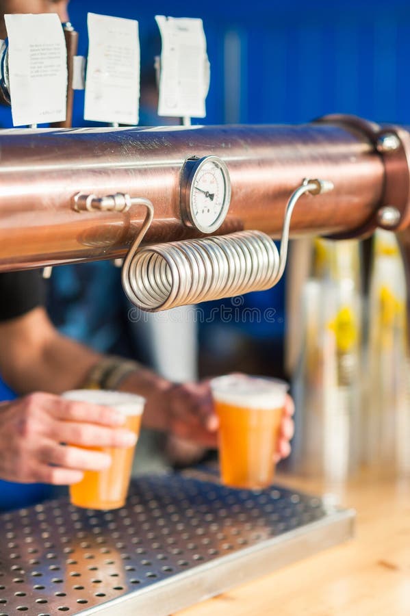 Detail of the Draft Beer System Stock Image - Image of liquid, brew ...