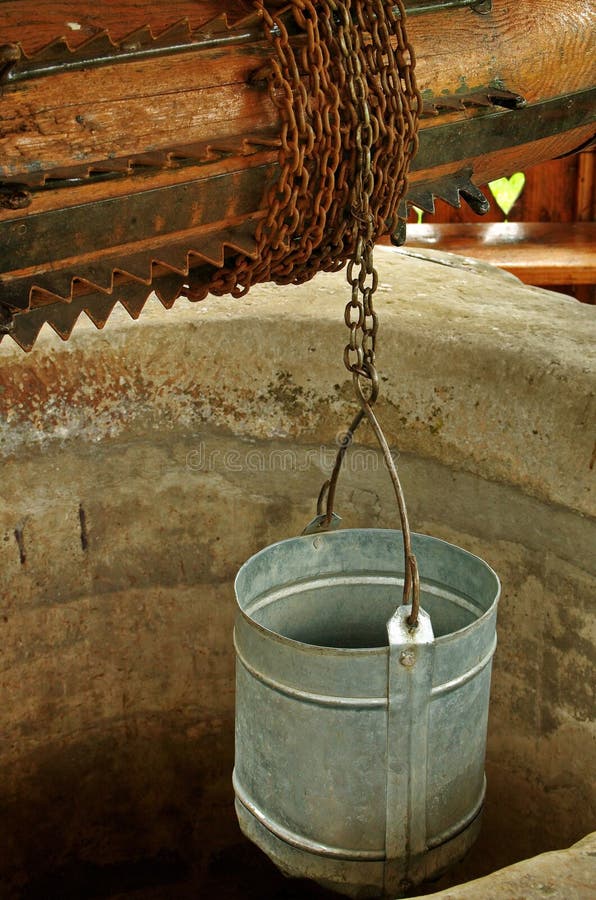 Traditional Draw-well with Tin Bucket Stock Image - Image of detail ...