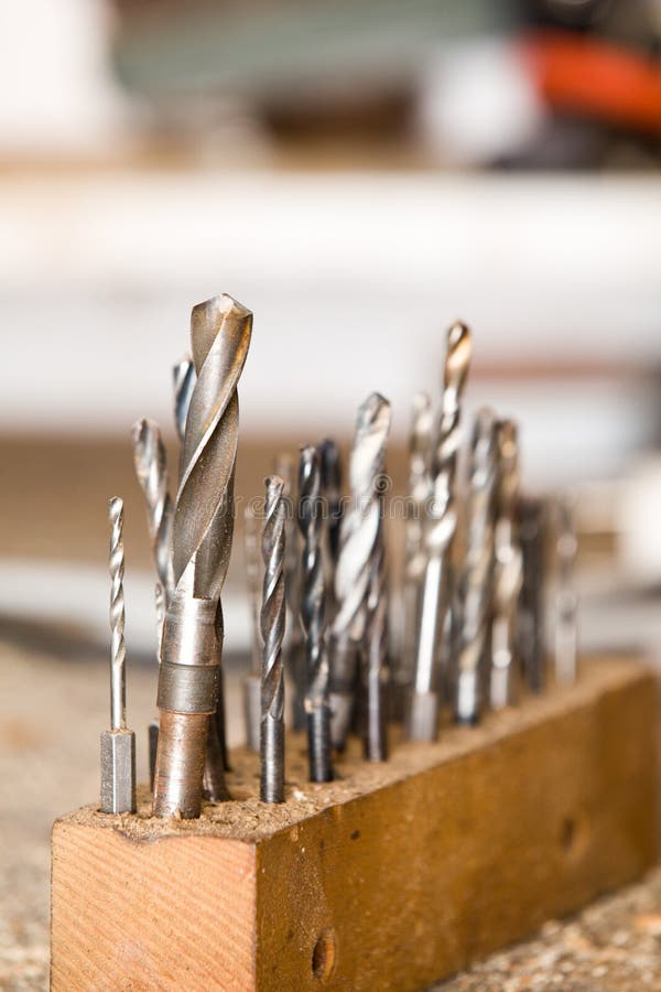 Detail of Drills on Workshop Table, Stock Image - Image of industry ...