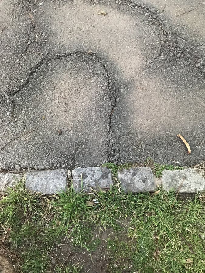 Detail of the Edge of the Pedestrian Path in a Public Park Stock Photo ...