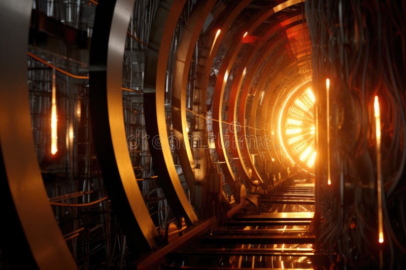 Detail of Electromagnets and Beam Tubes Inside Accelerator Stock Illustration - Illustration of ...