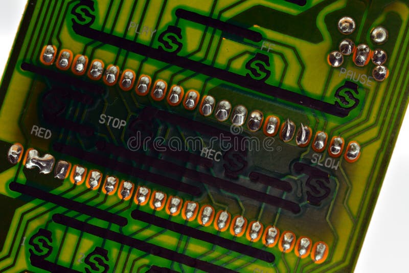 Detail of an Electronic Board Stock Image - Image of circuits, fusible ...