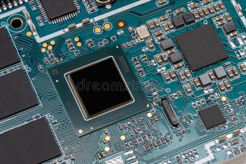 Detail of Electronic Board of Computer. Close-up of Electronic Circuit ...