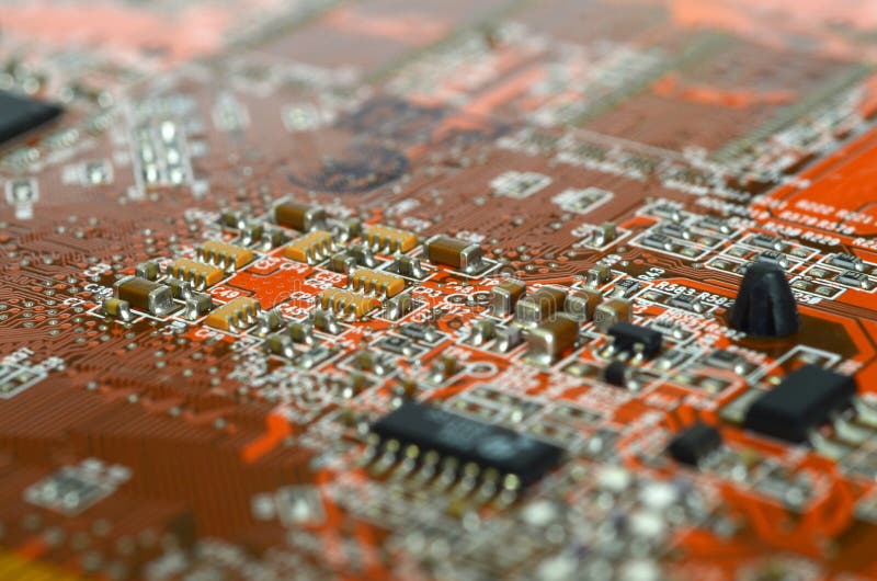 Detail of Electronic Components on Computer Graphic Card. Stock Image ...