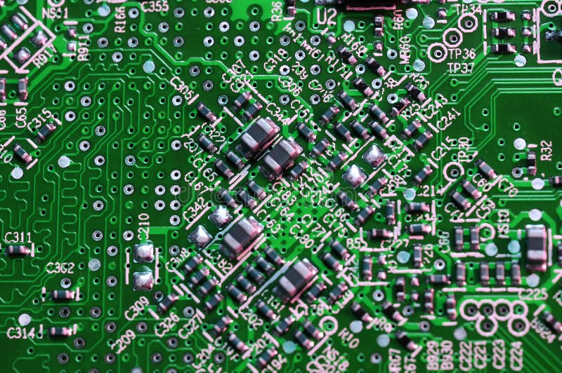 Detail of Electronic Components Over Pc Graphic Card. Stock Image ...
