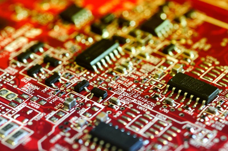 Detail of Electronic Components Over Pc Graphic Card. Stock Image ...