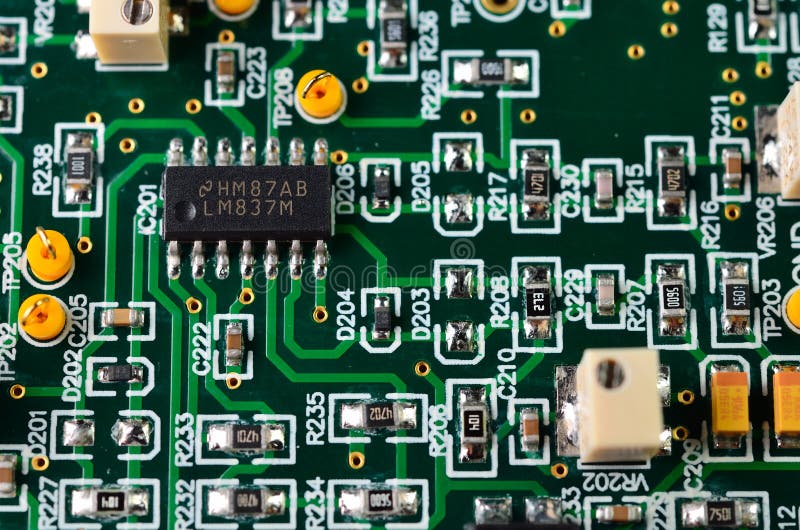 Detail of an Electronic Printed Circuit Board Stock Image - Image of ...