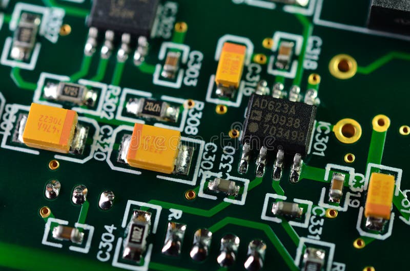 Detail of an Electronic Printed Circuit Board Stock Photo - Image of ...