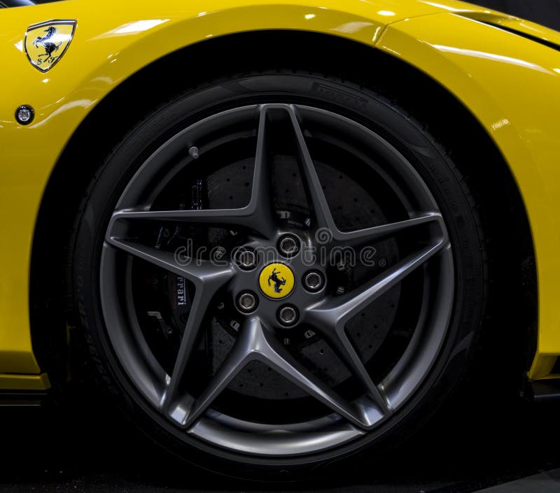 Detail of an Emblem of Ferrari on a Wheel Detail Editorial Photography ...