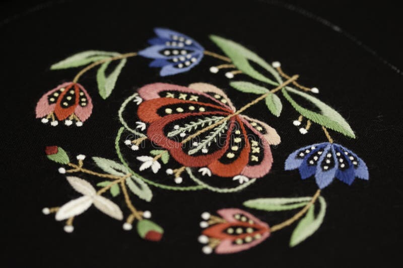 The Detail of Norwegian Embroidery Pattern Stock Photo - Image of ...
