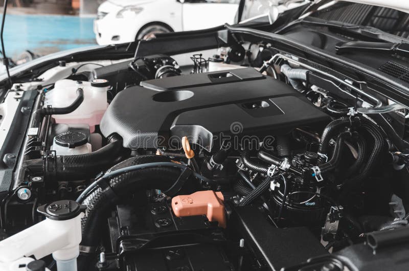 Detail of the Engine and Exhaust Pipes of a Vintage Racing Car. Stock ...
