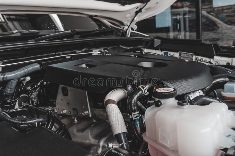 Detail of the Engine and Exhaust Pipes of a Vintage Racing Car. Stock ...