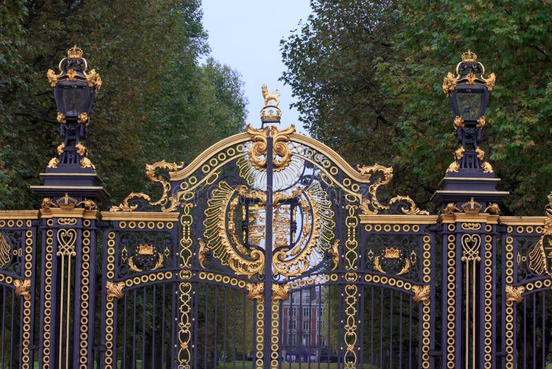 Detail from Entrance Gate in Buckingham Palace. Stock Image - Image of ...