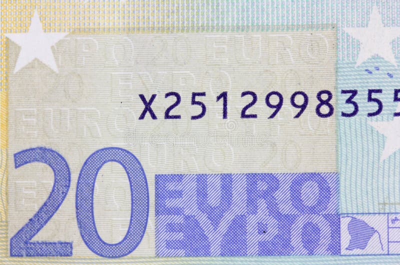 Detail of 20 Euro Banknote. Stock Photo - Image of break, devaluation ...
