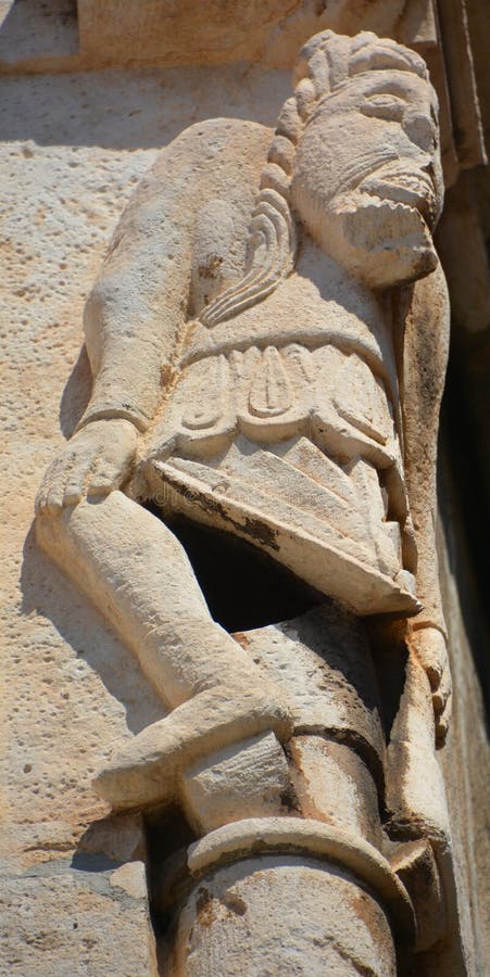 Detail of the Facade Medieval Bas Relief of the City of Pula. Croatia ...