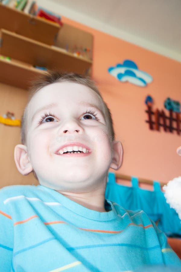 Detail of face boy at home stock photo. Image of baby - 43186020