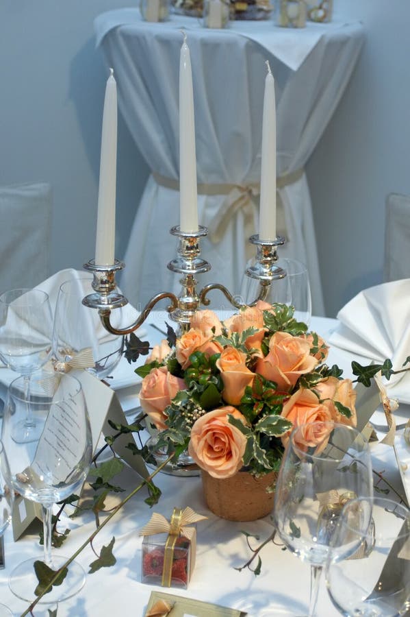Fancy Table Set for a Dinner Stock Image - Image of cater, catering ...