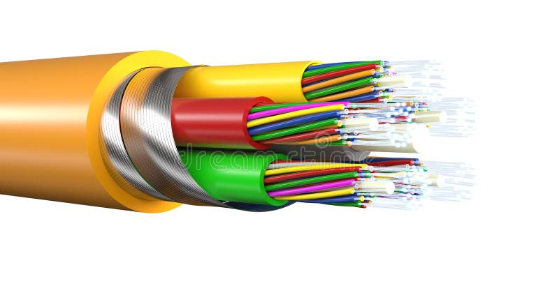Detail of Fibre Optic Cable for Internet Connection Stock Illustration ...
