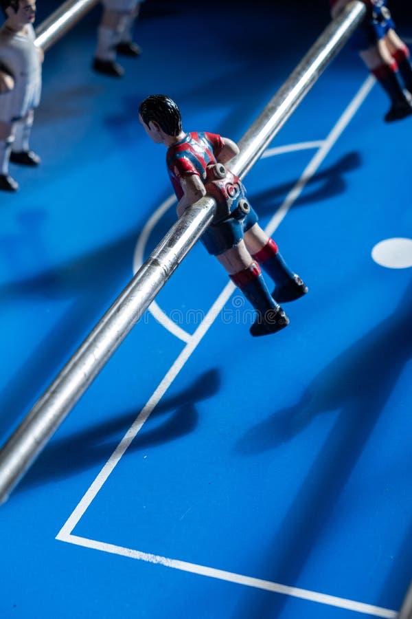 Detail of the Figures of a Table Soccer Stock Image - Image of metallic ...