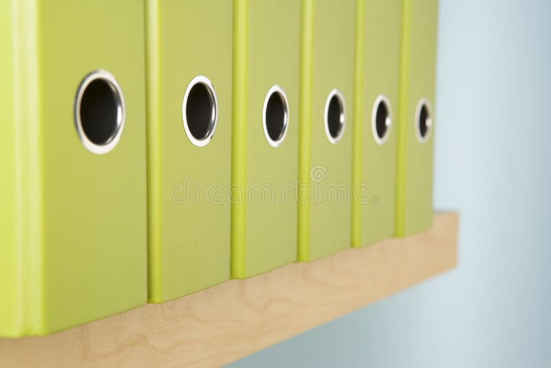 Detail of Files on Shelf stock photo. Image of colour - 4857998