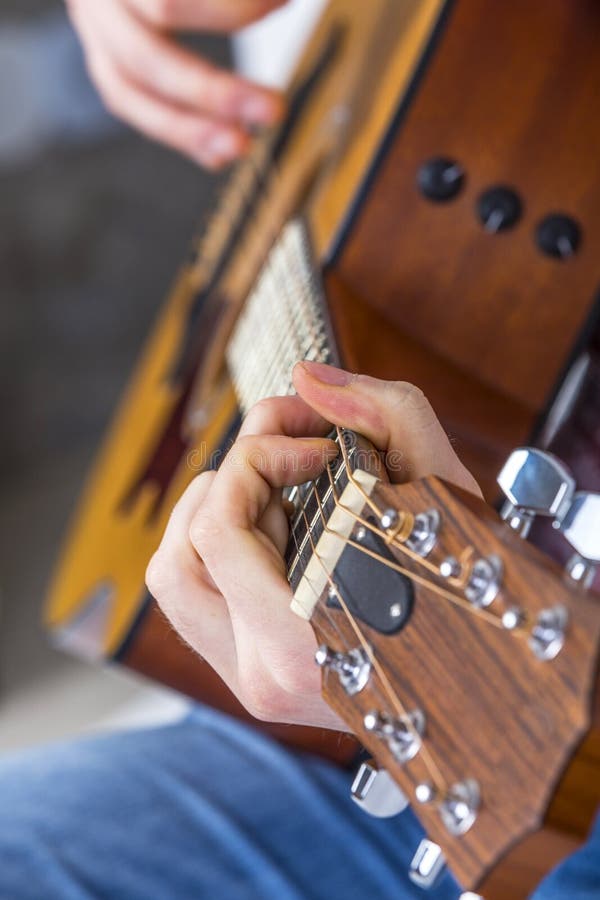 Detail of Fingers and Hand of Guitar Player Stock Image - Image of ...