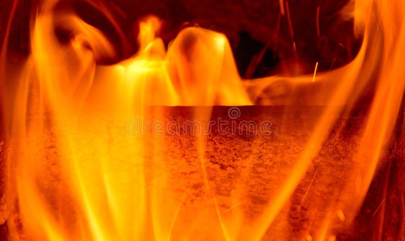 Detail of Fire Flames. the Concept of Heating the House. Stock Photo ...