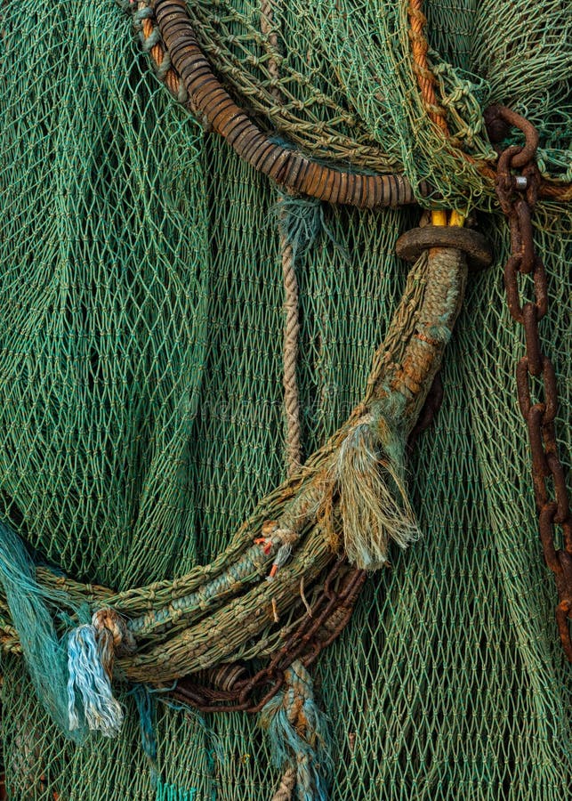 Detail of Fishing nets stock image. Image of rings, ocean - 256453657