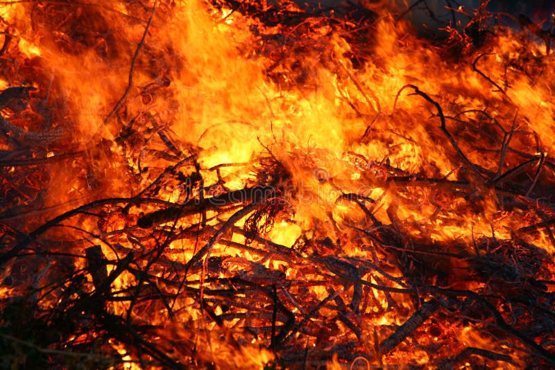 Detail of Flames in an Outdoor Fire in Denmark Stock Image - Image of ...