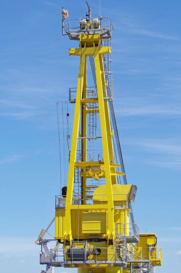 Floating Crane Working on the Construction of a Marina Stock Photo ...