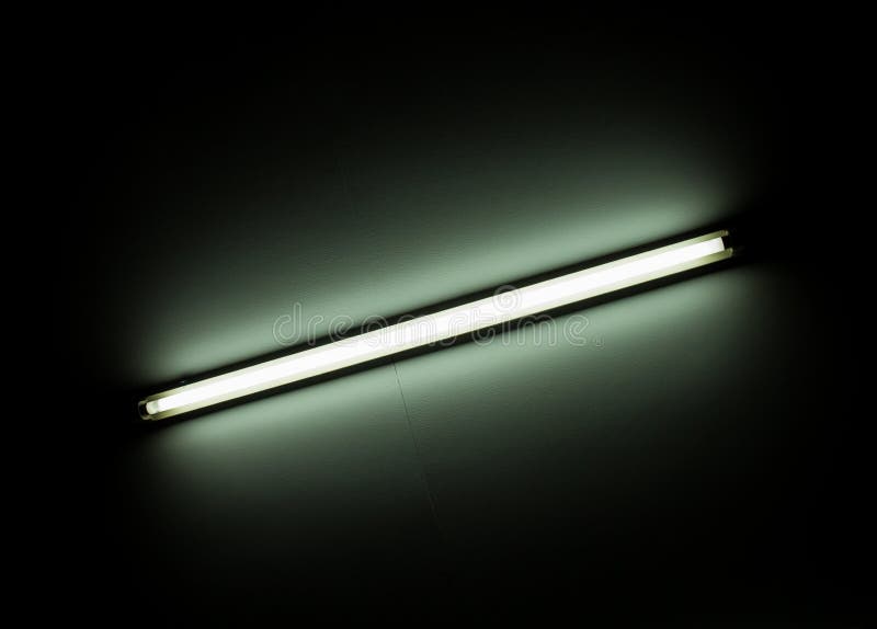Detail of a Fluorescent Light Tube on a Wall Stock Image - Image of ...