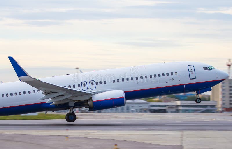 Detail of a Flying Airplane, Close Up View Stock Image - Image of leave ...