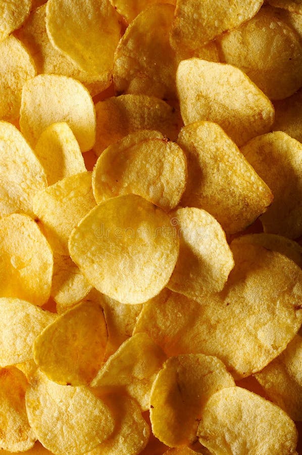 Detail of Fried Potato Chips Stock Photo - Image of yellow, snack: 7105728