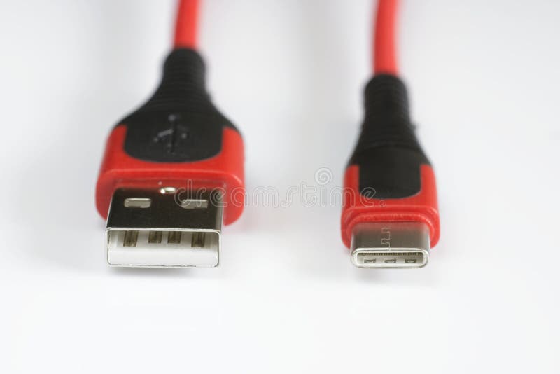 Detail of Front Entrance of USB Versus USB-C Plugs Stock Photo - Image ...