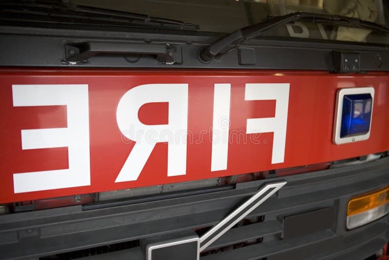 Detail of the Front of a Fire Engine Stock Image - Image of ...
