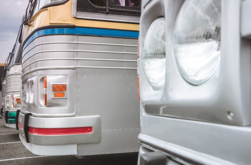 Detail of the Front Part of a Classic Bus Made in Brazil. Stock Photo ...