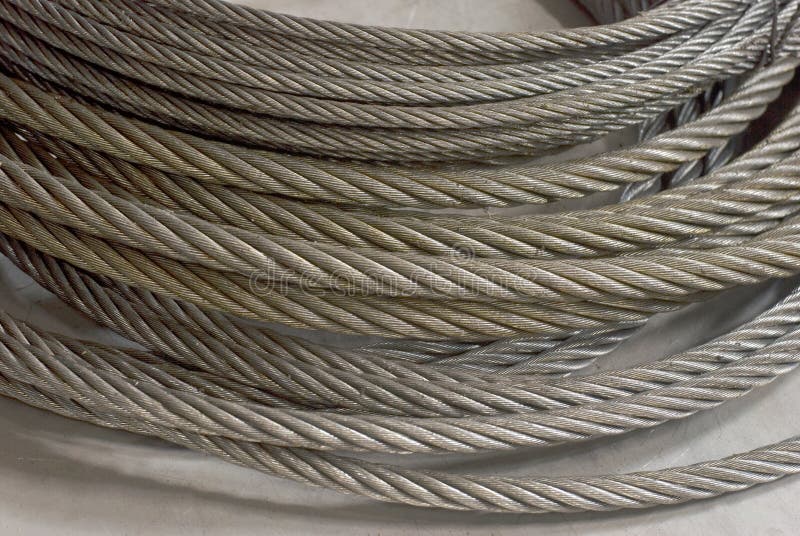 Detail of a Galvanized Wire Rope Stock Photo - Image of stowage ...