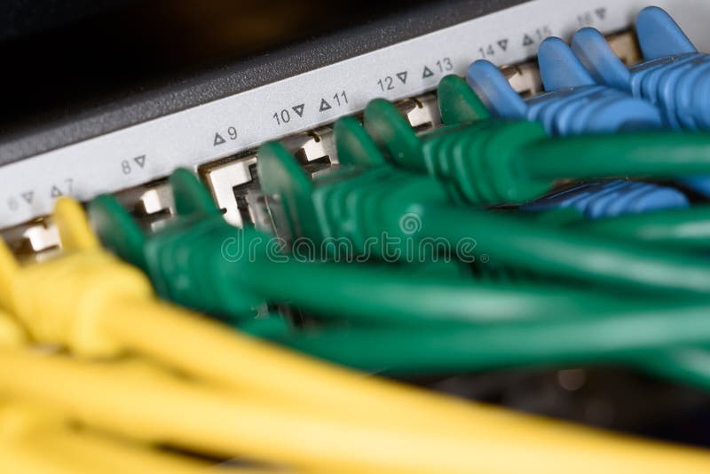 Detail of 1 GBit Ethernet Switch Stock Photo - Image of detail, linked ...