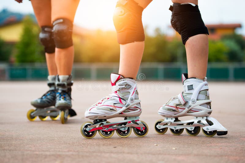 Detail of Girls Rollerblading Stock Image - Image of legs, girls: 79033107